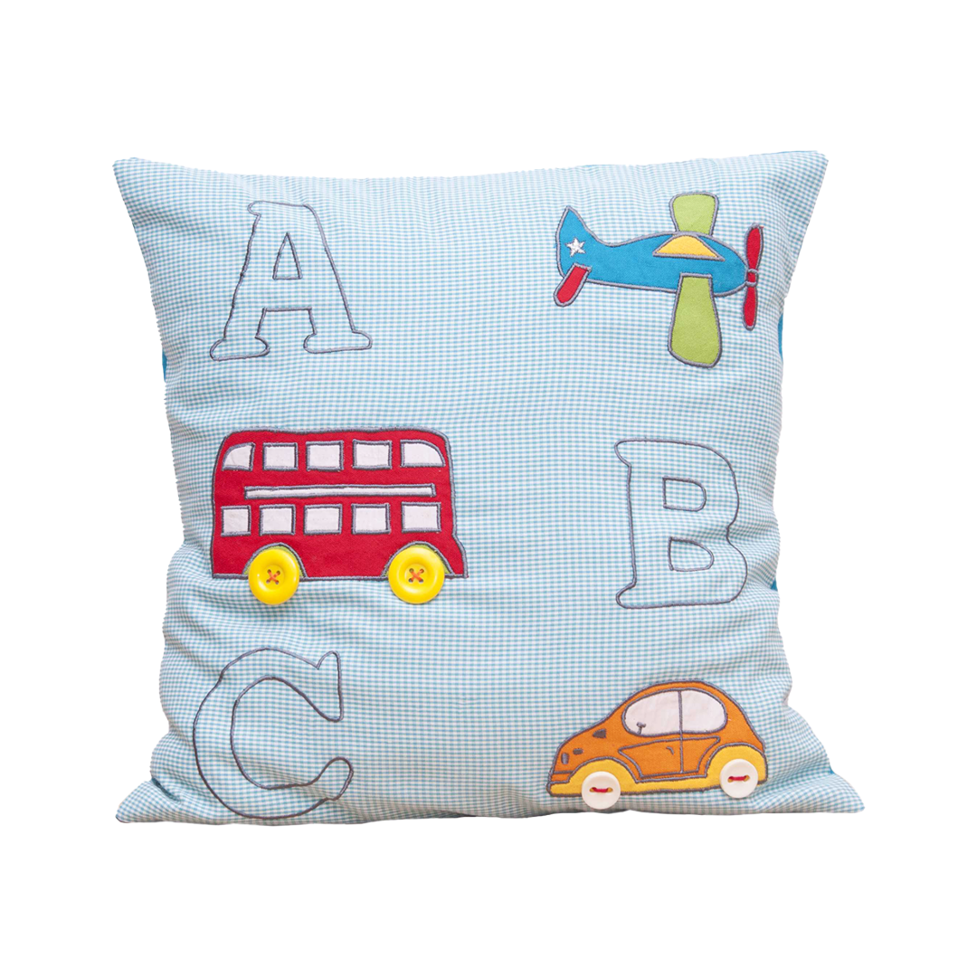 ABC Car Aeroplane Cushion Cover – Peekaboo Patterns